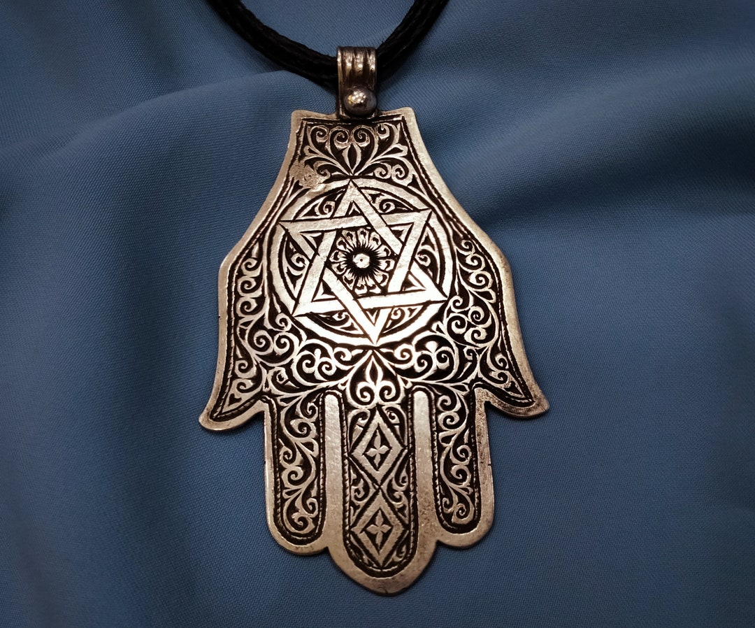 Khamsa - Antique Solid Silver Hamsa / Jewish Khamsa / Jewish Jewelry ...