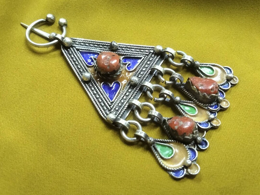 Kabyle Ancient Algerian Fibula From the Grand Kabyle Region / Enamelled ...