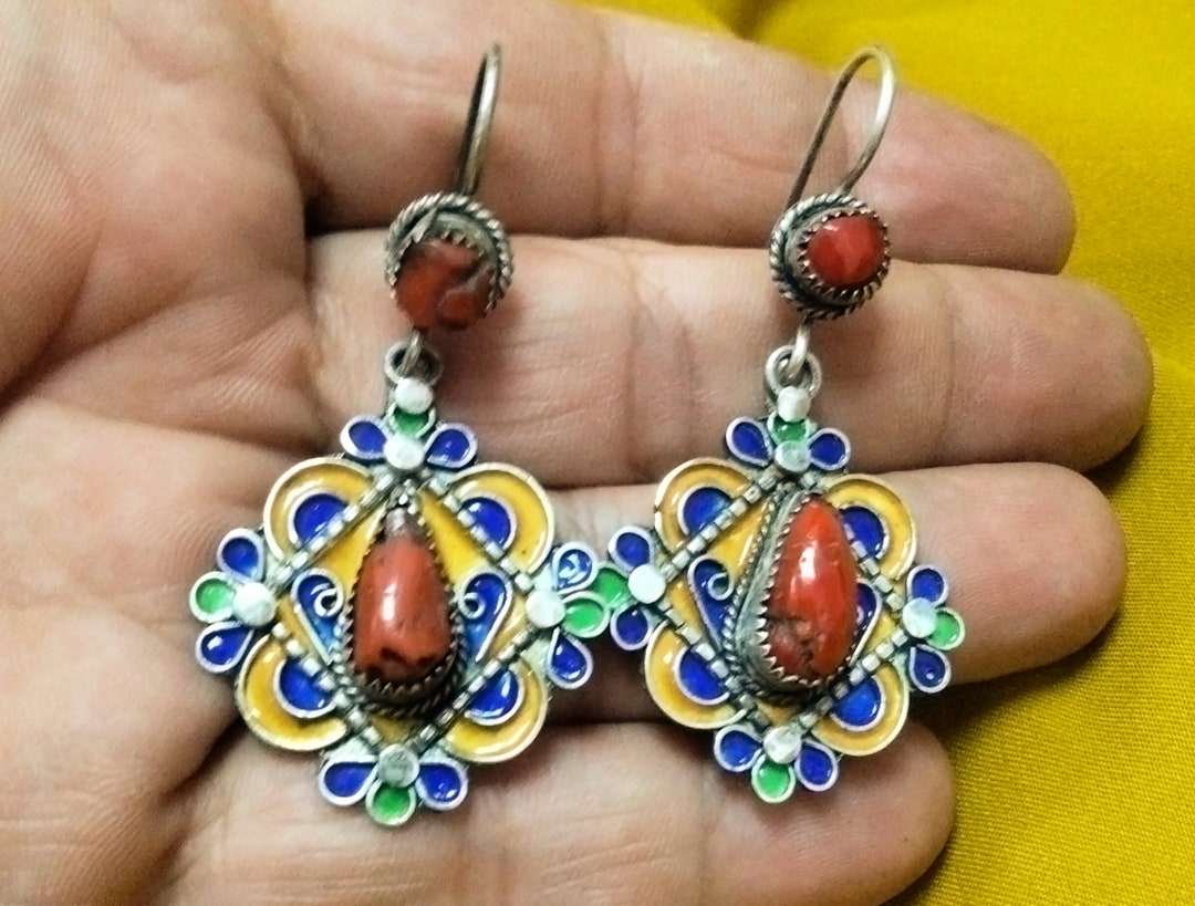 Kabyle Magnificent Pair of Berber Earrings in 925 Sterling Silver ...