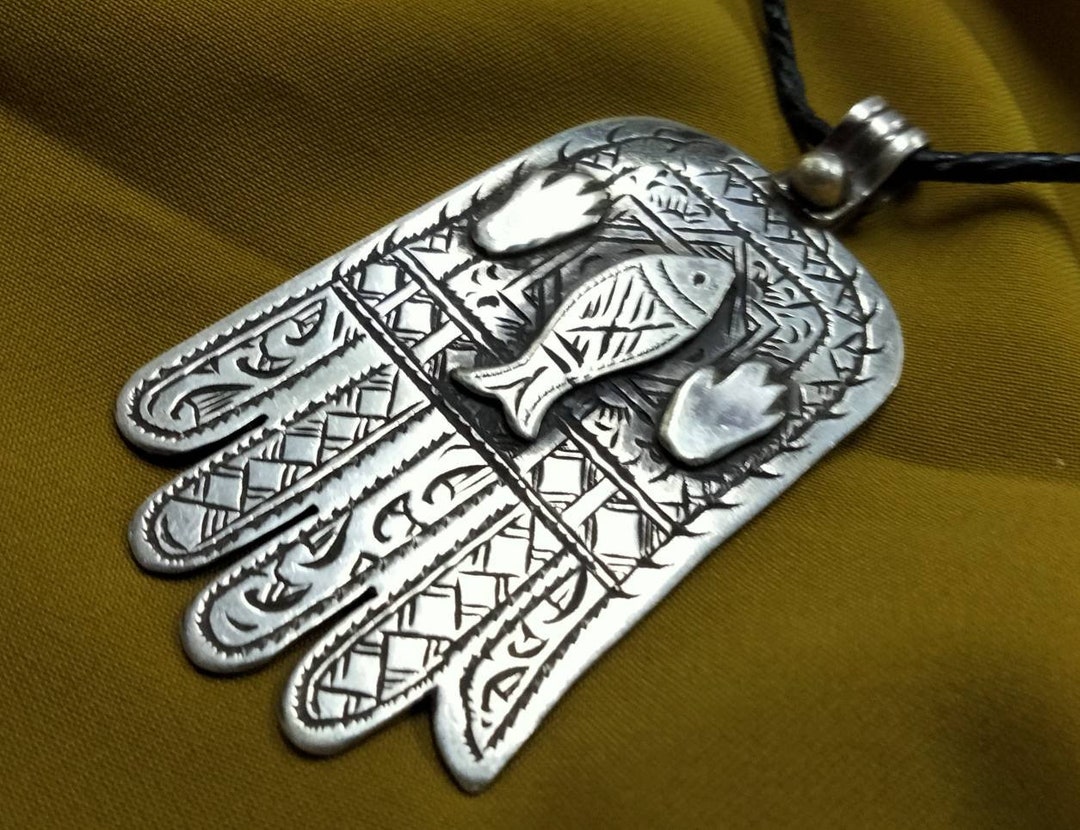 Morocco Ancient Khamsa / Hamsa Jewish Amulet in Silver, Hand of Fatima ...