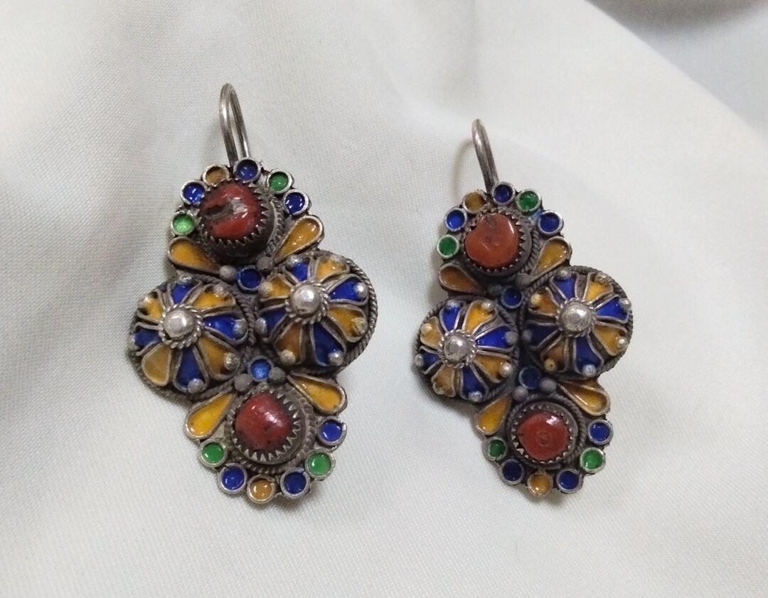 Kabyle Magnificent Pair of Berber Earrings in 925 Sterling Silver ...