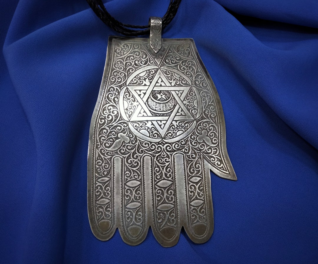 Khamsa Antique Solid Silver Hamsa / Jewish Khamsa / Jewish Jewelry ...
