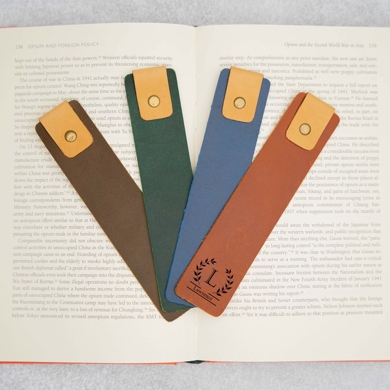 Leather Bookmark - Etsy