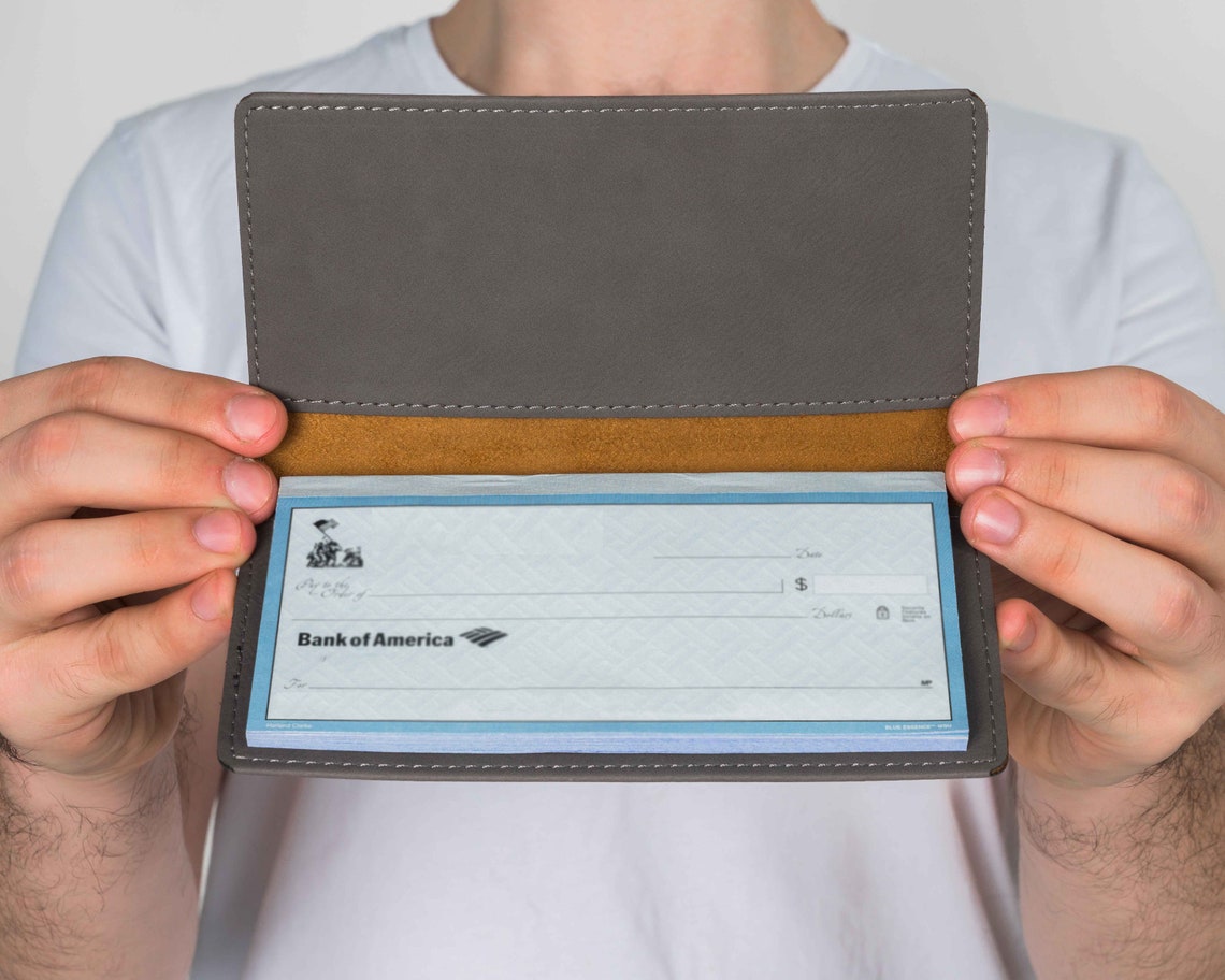 Leather Checkbook Cover Personalized Checkbook Cover - Etsy