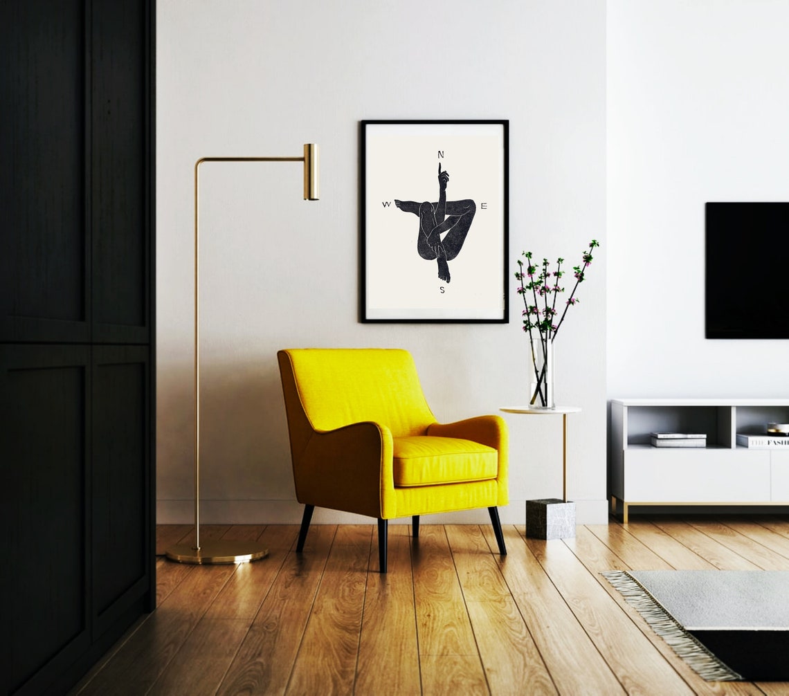 Body Compass Printable Art Poster INSTANT DOWNLOAD PDF A3, A4, A5 ...