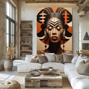 Print CANVAS With Framed, Abstract African Woman Art, African Portrait ...