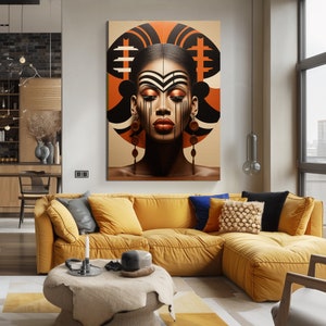 Print CANVAS With Framed, Abstract African Woman Art, African Portrait, Afrocentric - Etsy