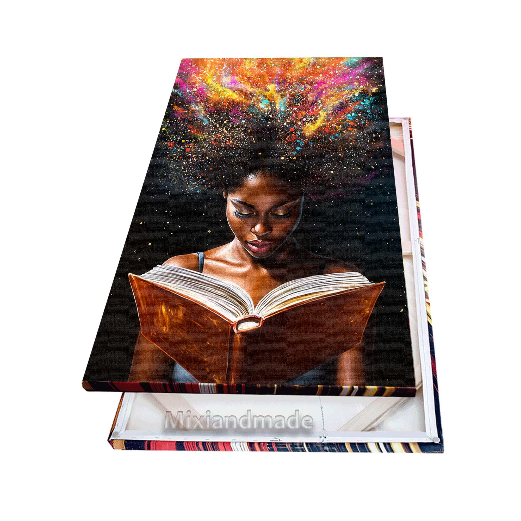 Print CANVAS AWB 01 African Woman Reading Book Art Wall Decor, African ...