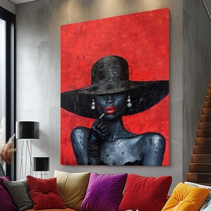 Print CANVAS With Framed, African Model Canvas,flower Art , Fashion Art ...