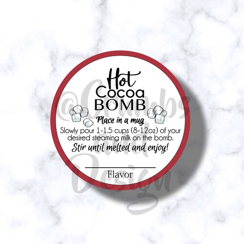 Hot Chocolate Bomb Tag Printable Printable Hot Cocoa Bomb - Etsy