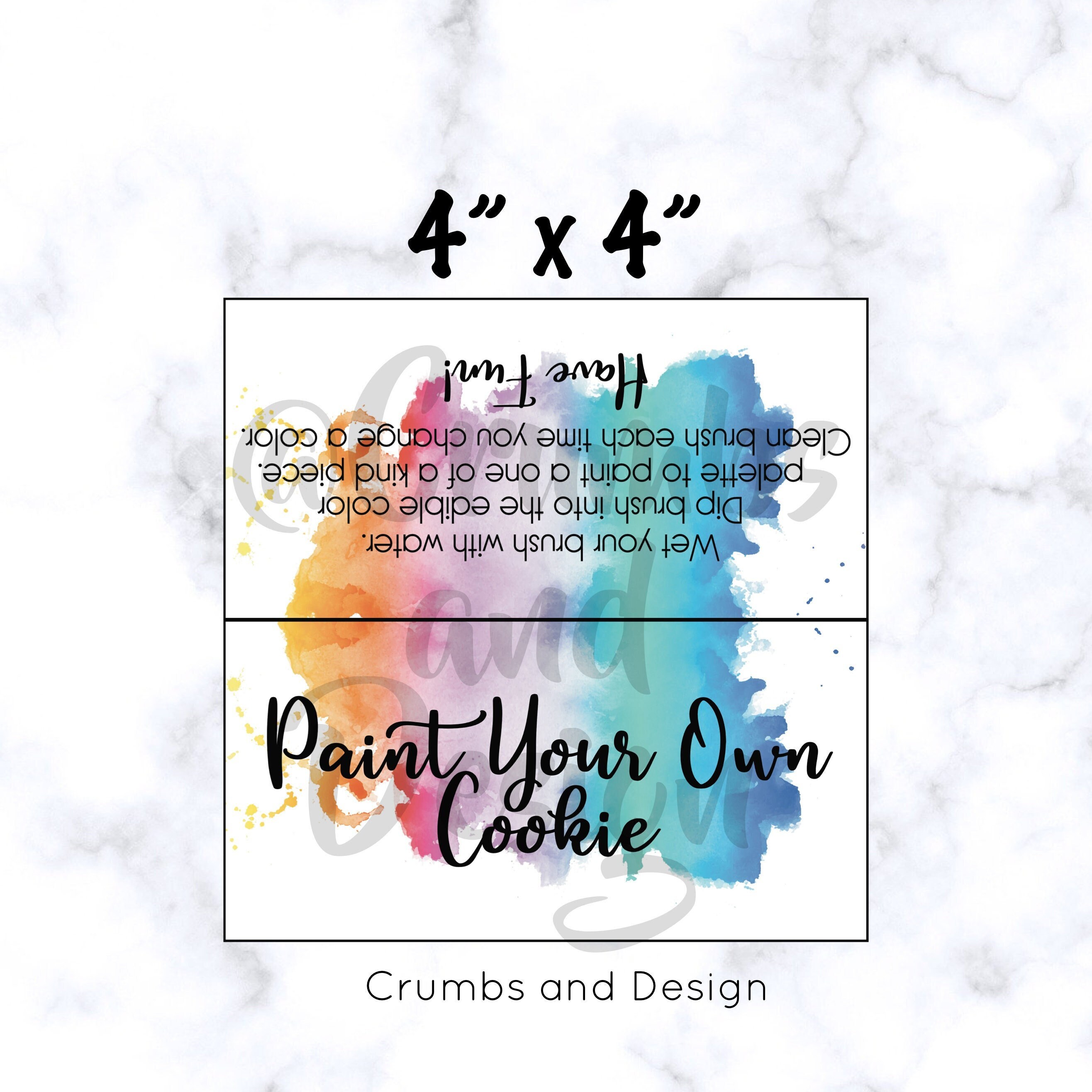 Printable Paint Your Own Cookie Bag Topper Template Simple PYO Cookie ...