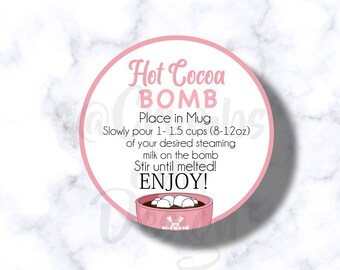 Printable Hot Cocoa Bomb Tag With Instructions Cup Design - Etsy