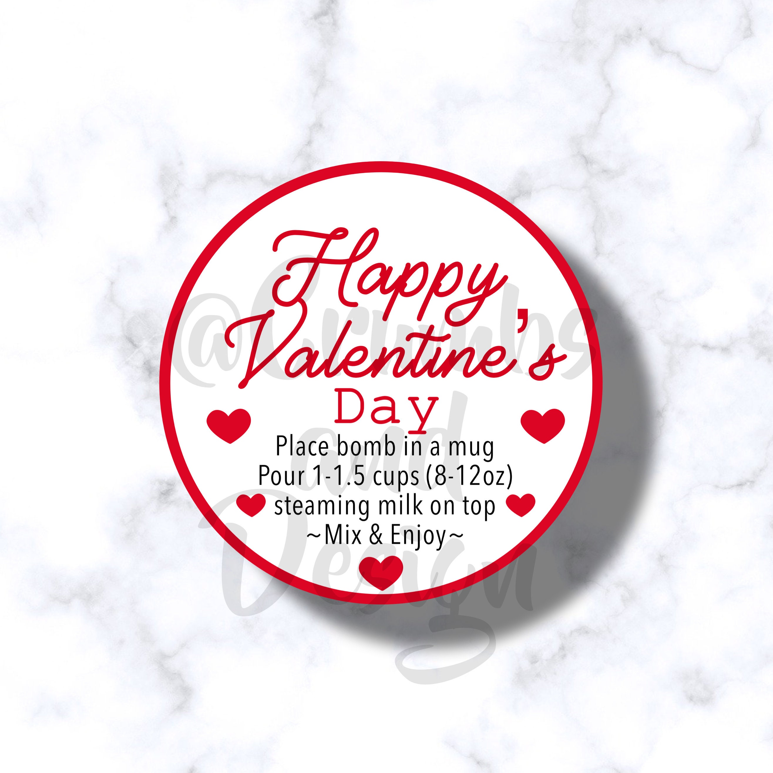 Paper & Party Supplies Labels Printable Valentines Cup Hot Chocolate ...