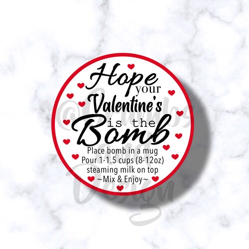 Hot Chocolate Bomb Tag Printable Valentine's Day Hot - Etsy