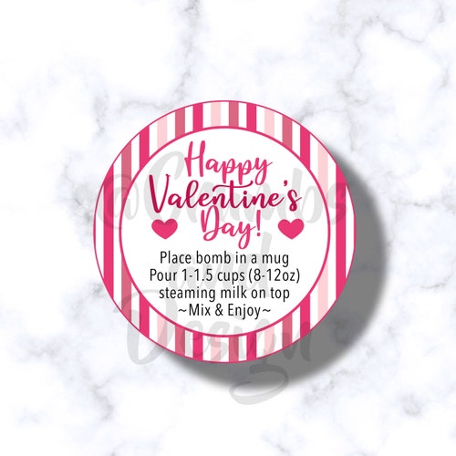 EDITABLE Hot Chocolate Bomb Tags Valentine's Day Hot Cocoa - Etsy