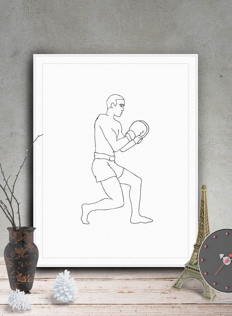 The Art of Boxing A3, A4, A5, Boxer Line Drawing Illustration Print - Etsy