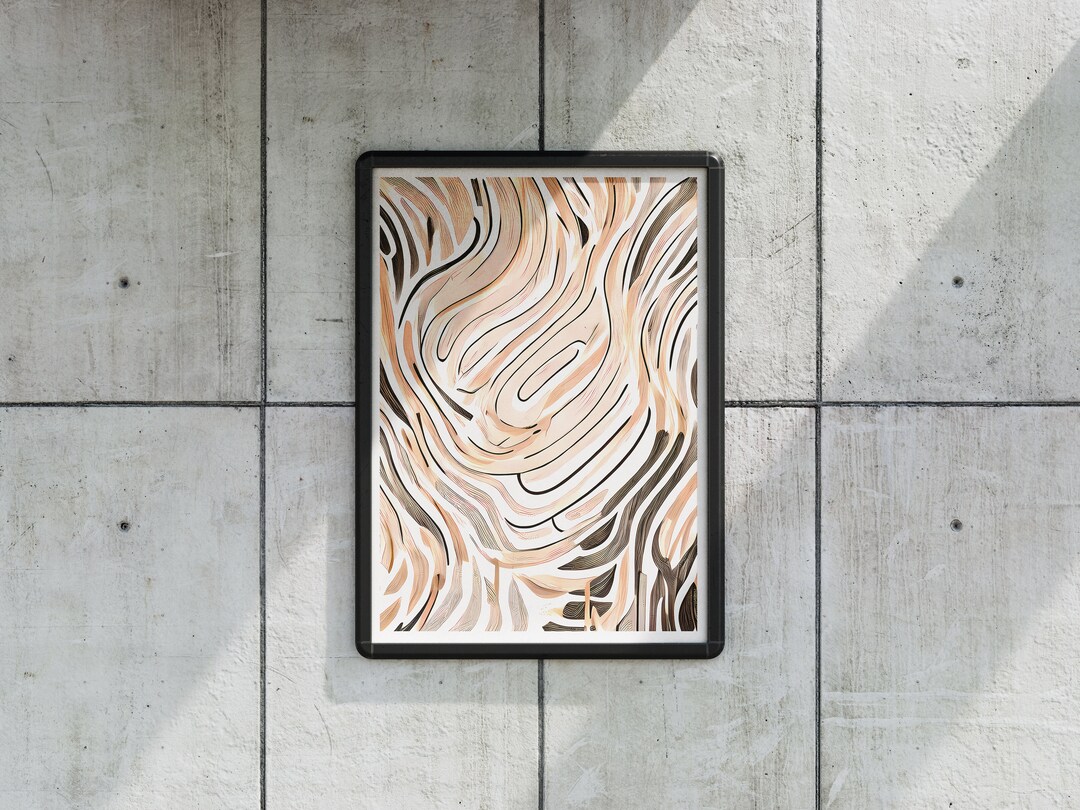 Boho Line Art Pattern Printable Poster, Boho Wall Art, Wall Decor ...