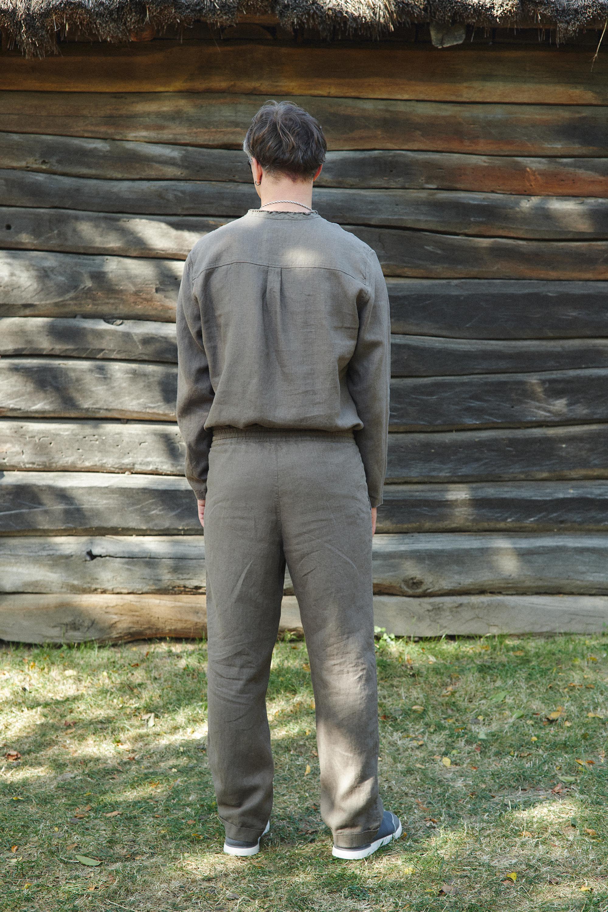 Men's Linen Straight Leg Pants CHIA - Pleated - Relaxed Fit - 100% ...