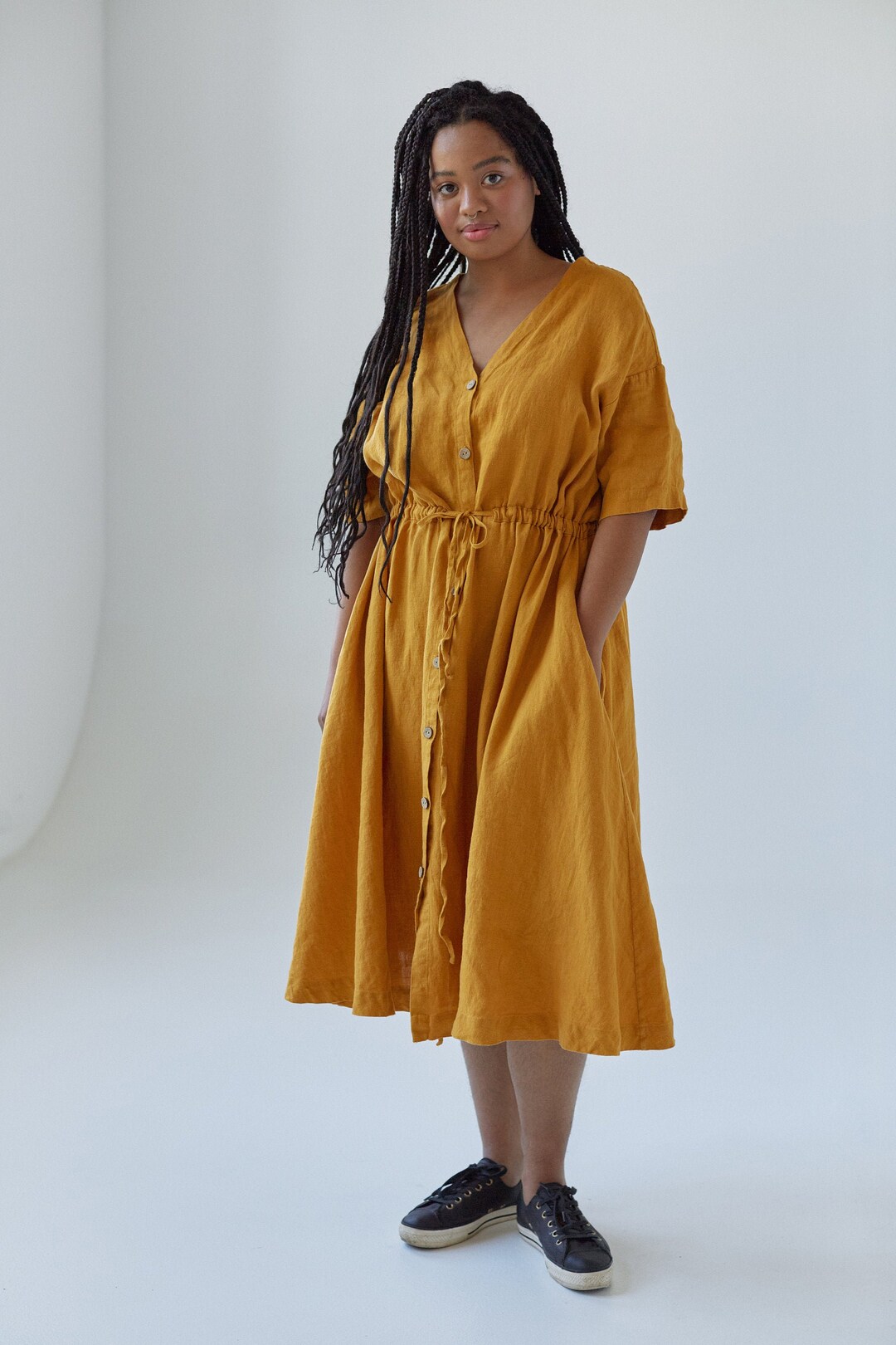 Linen MUSA Dress: Handmade Dress, European Flax - Etsy