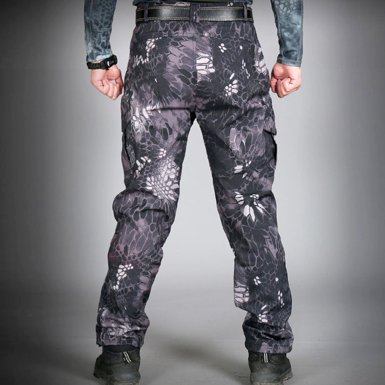Mens Tactical Pant 4 Way Stretch Breathable Long Pant Backside Fleece ...