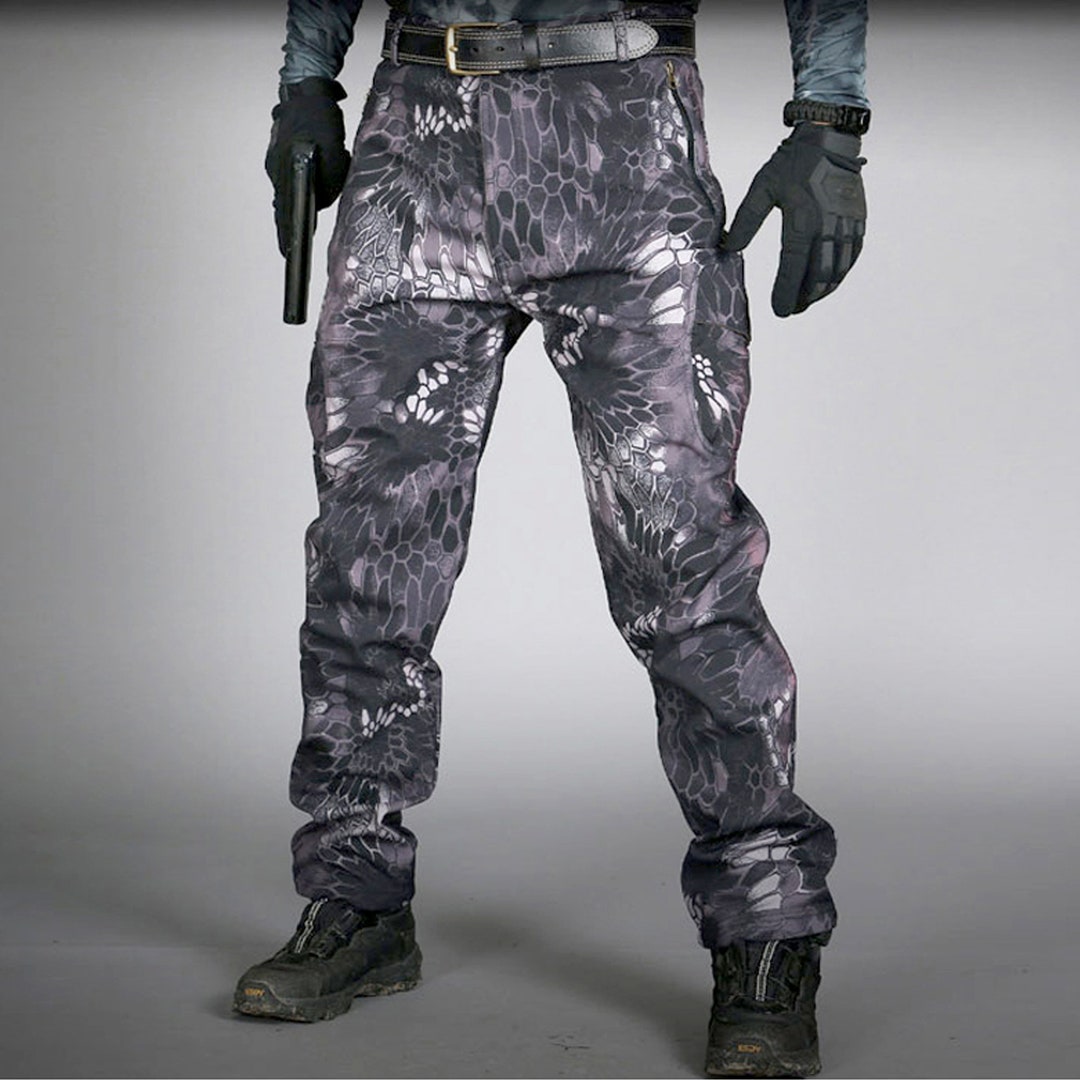 Mens Tactical Pant 4 Way Stretch Breathable Long Pant Backside Fleece ...