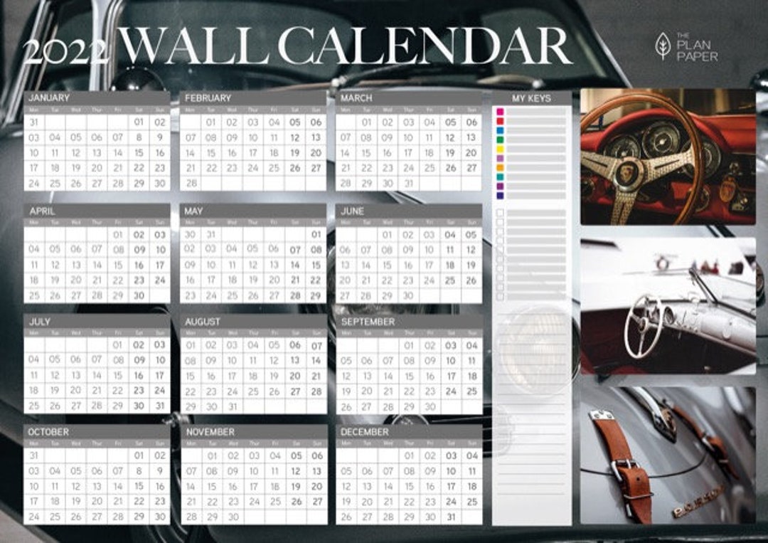 Classic Porsche 2022 Wall Calendar/ 2022 Car Calendar/2022 Goal Setting ...