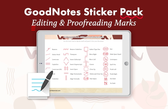 Goodnotes Sticker Pack: Editing & Proofreading Marks | Etsy