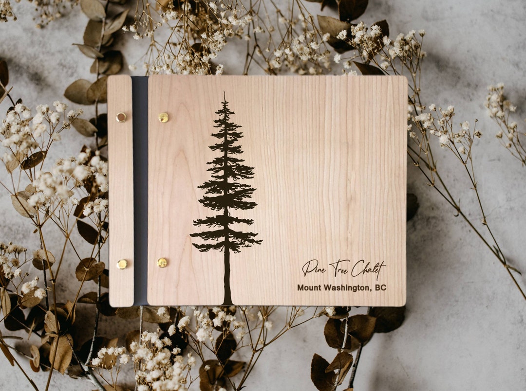 Wooden Engraved Air BNB Guest Book | Vacation House Guest Book | Lake ...