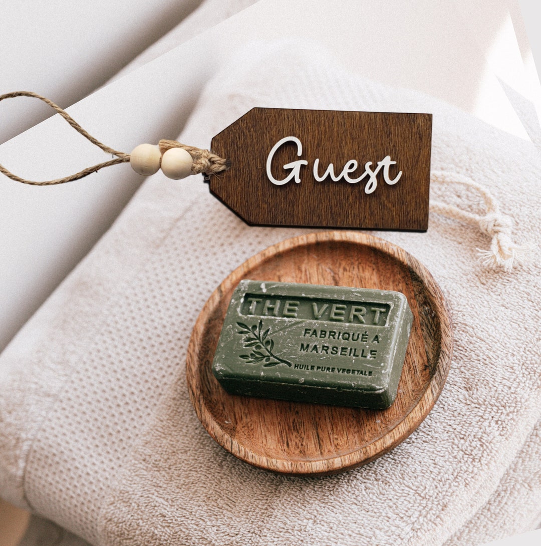 Guest Tags / Wooden 3d Hand Painted Tags / Bathroom Guest Tags - Etsy