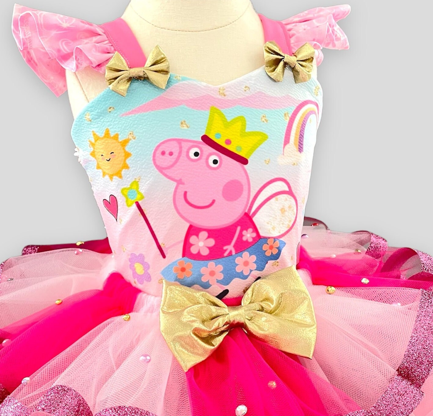 Peppa Pig Birthday Outfit 2 Pieces Pink Peppa Pig Dress, Tutu Princess ...