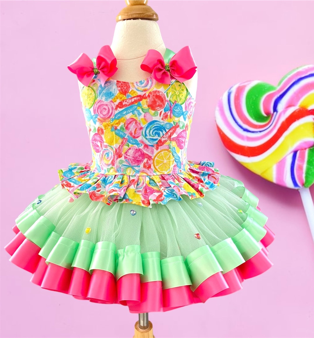 Candyland Sweet Tutu Girl Lollipop Dress 2 Pieces - Etsy
