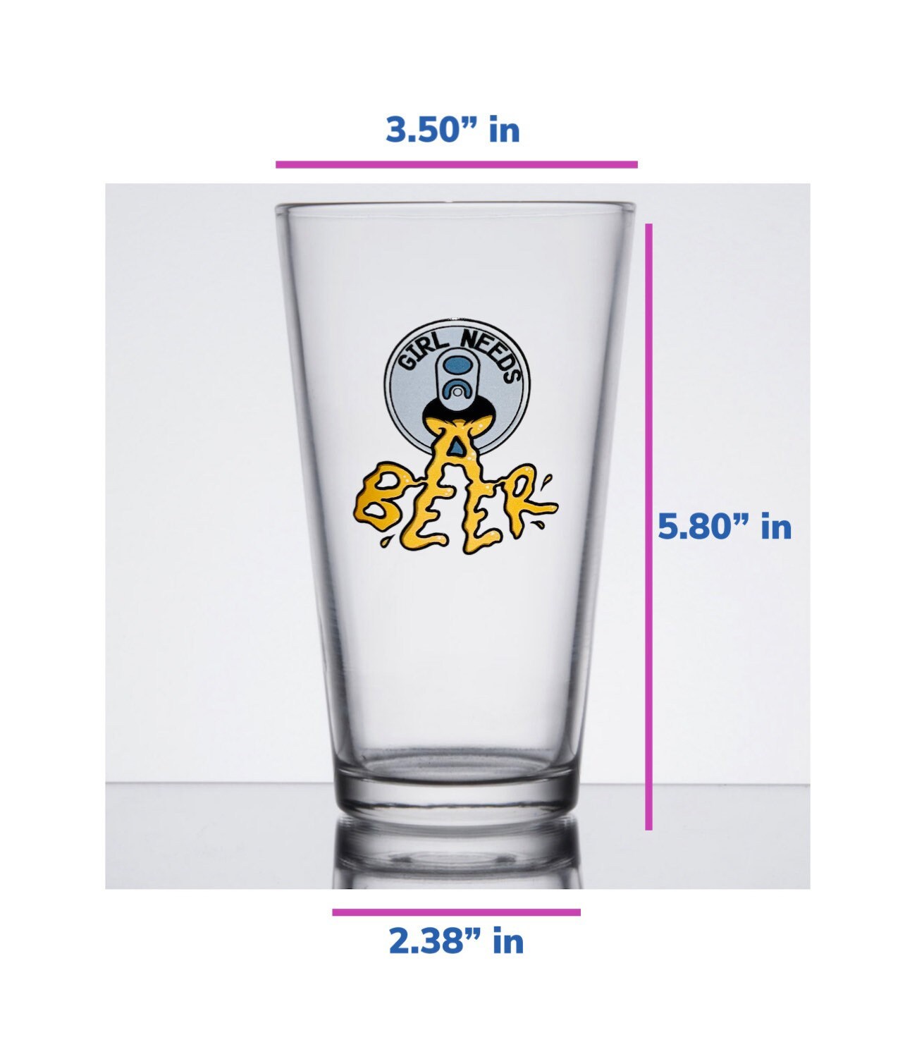 Set of Two Beer Glasses - Pint & Can Glass | Craft Beer Glass, Birthday ...