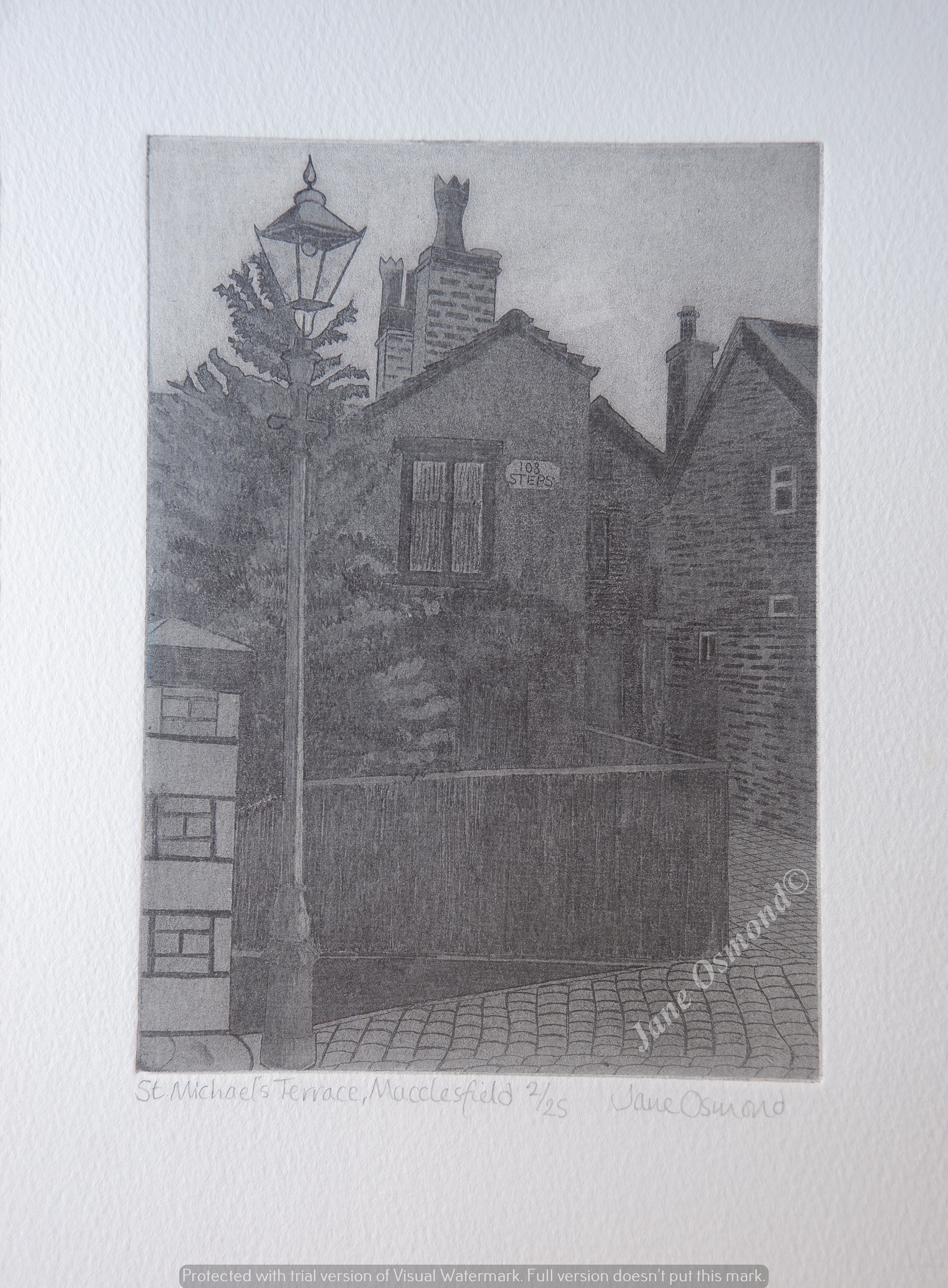 St Michael's Terrace, Macclesfield - Original Etching Print - Etsy