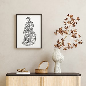 Clio Greek Muse of History Line Work Illustration | Digital Artwork ...
