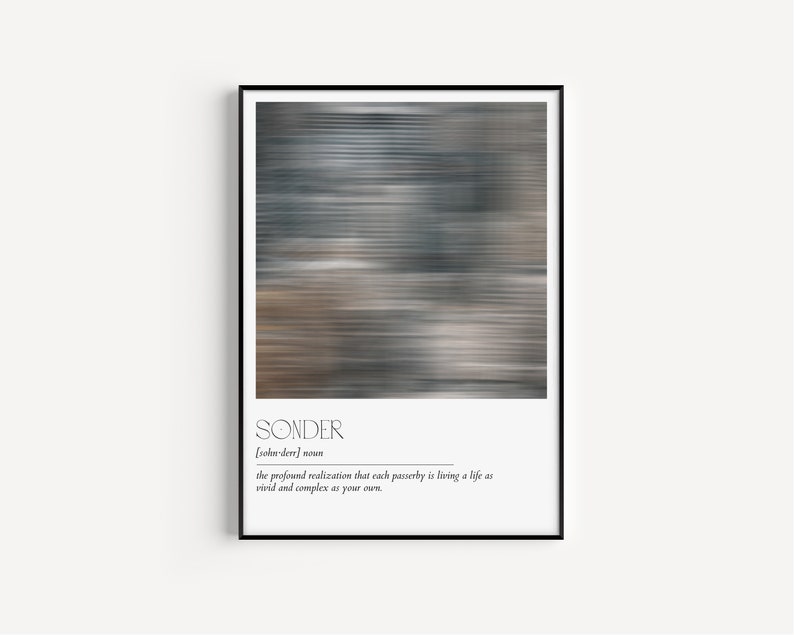 Sonder Definition Print Printable Art Minimalist Wall | Etsy