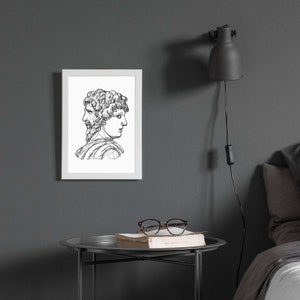 Janus Roman God Line Work Illustration | Digital Artwork Print ...