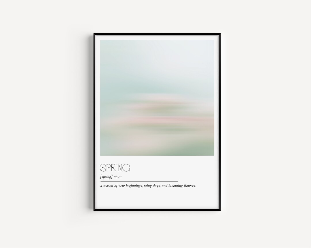 Spring Definition Print | Printable Art | Minimalist | Wall Art Prints ...