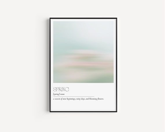 Spring Definition Print Printable Art Minimalist Wall - Etsy