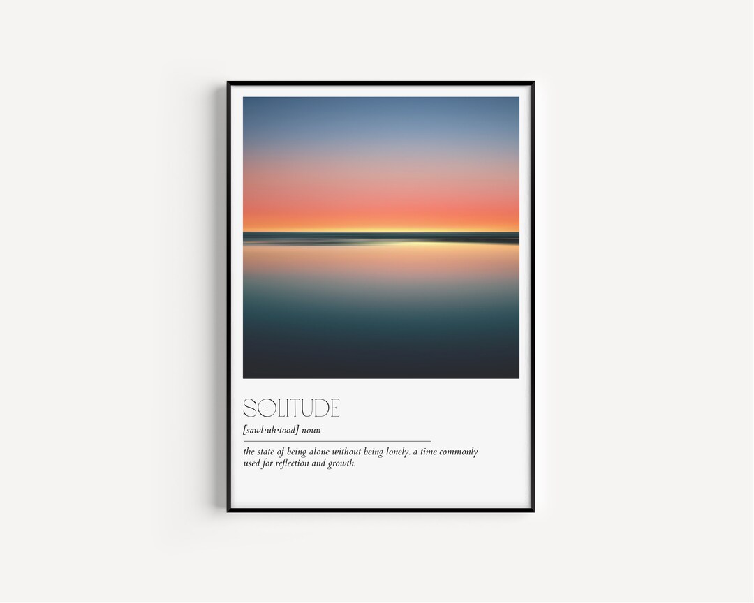 Solitude Definition Print | Printable Art | Minimalist | Wall Art ...