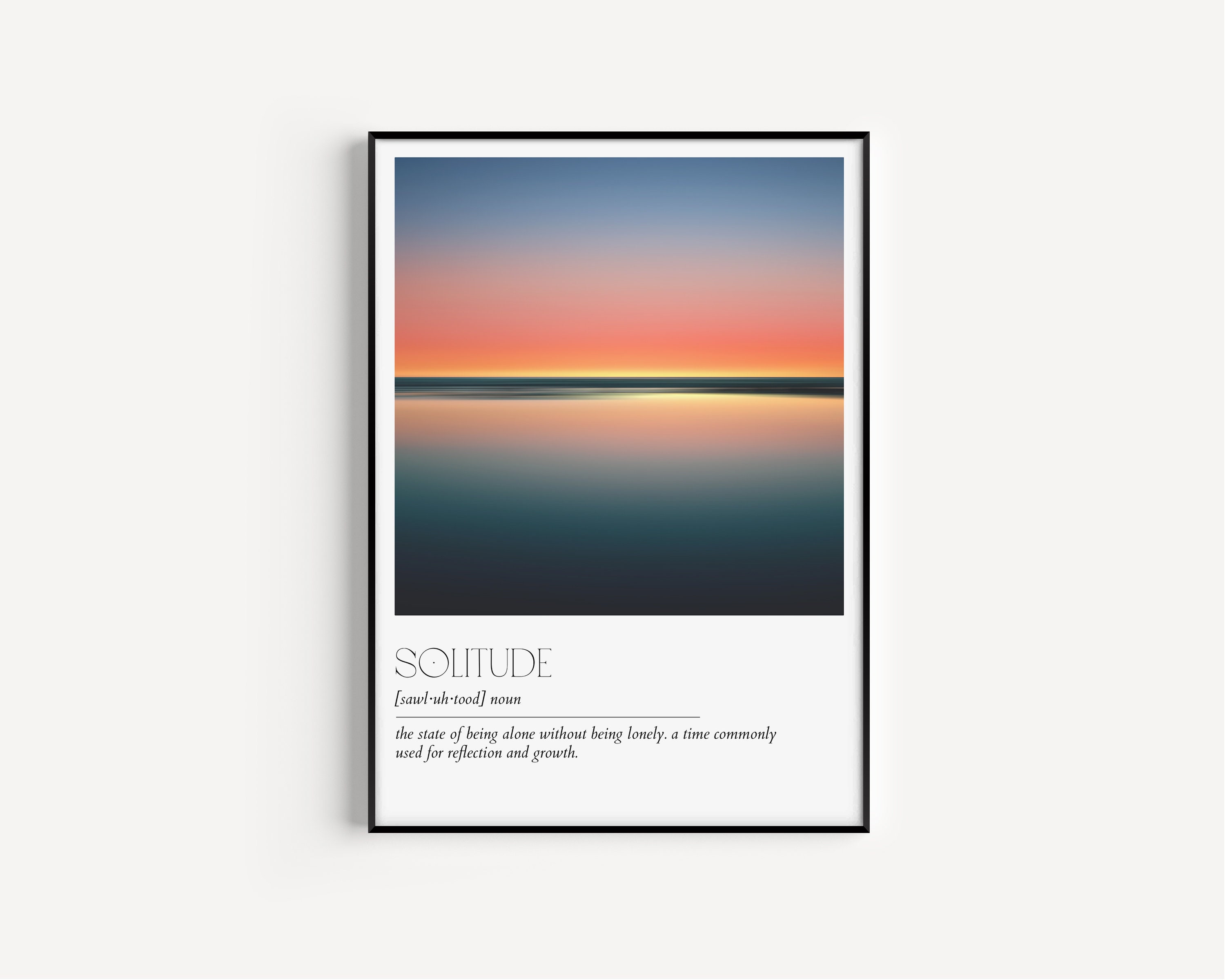 Solitude Definition Print | Printable Art | Minimalist | Wall Art ...
