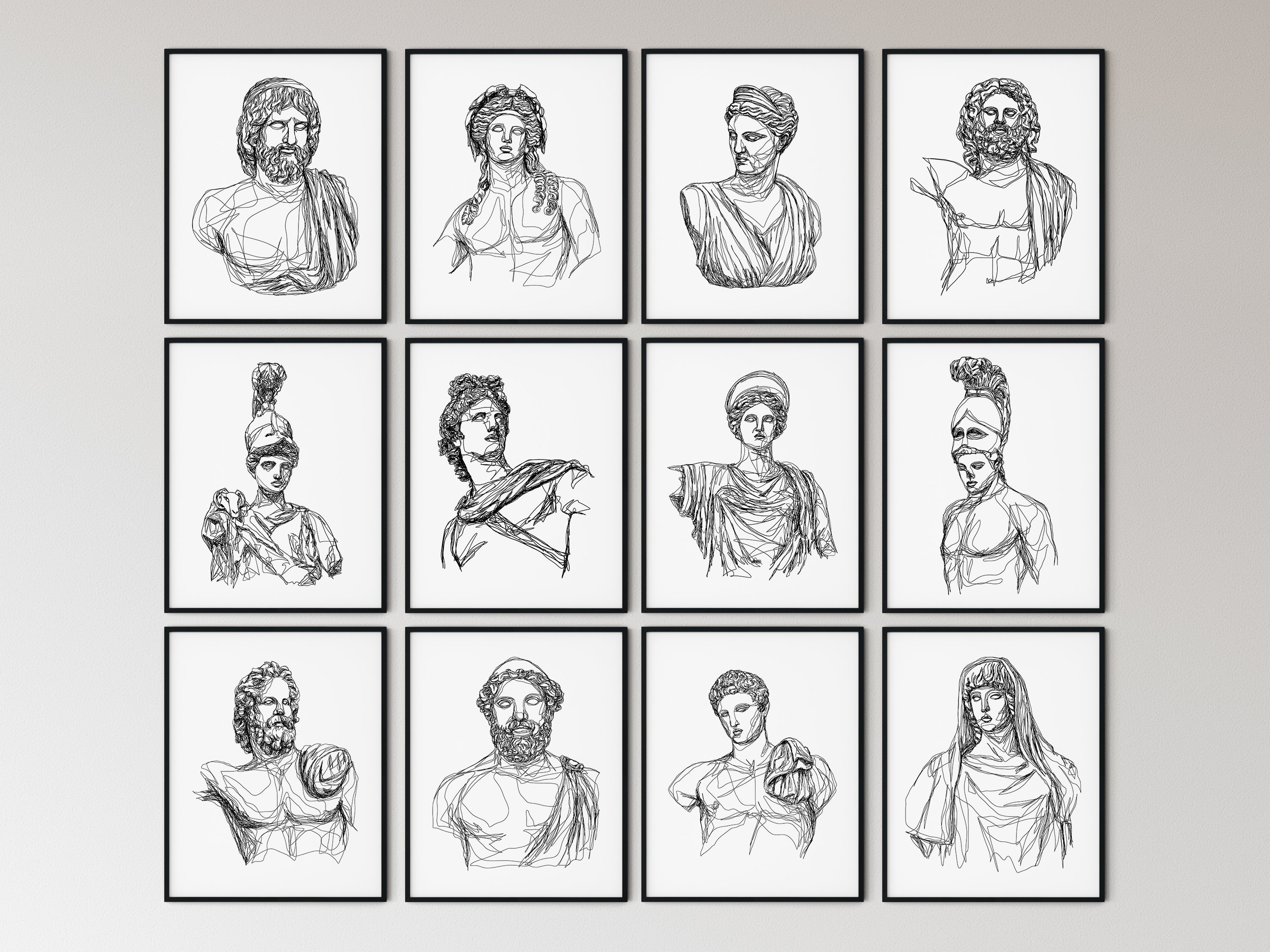Olympian Gods and Goddesses Gallery Collection Digital Wall | Etsy