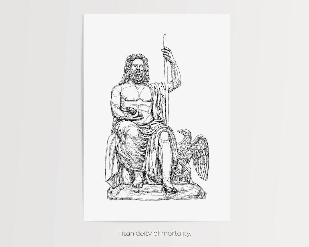 Iapetus Greek Titan God Print | Printed and Shipped Line Work ...