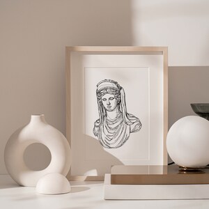 Demeter Greek Goddess Line Work Illustration | Digital Artwork ...