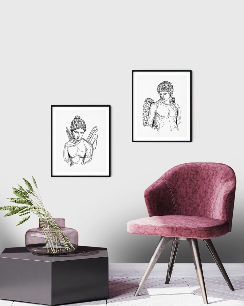 Psyche Greek Goddess Line Work Illustration | Digital Artwork ...