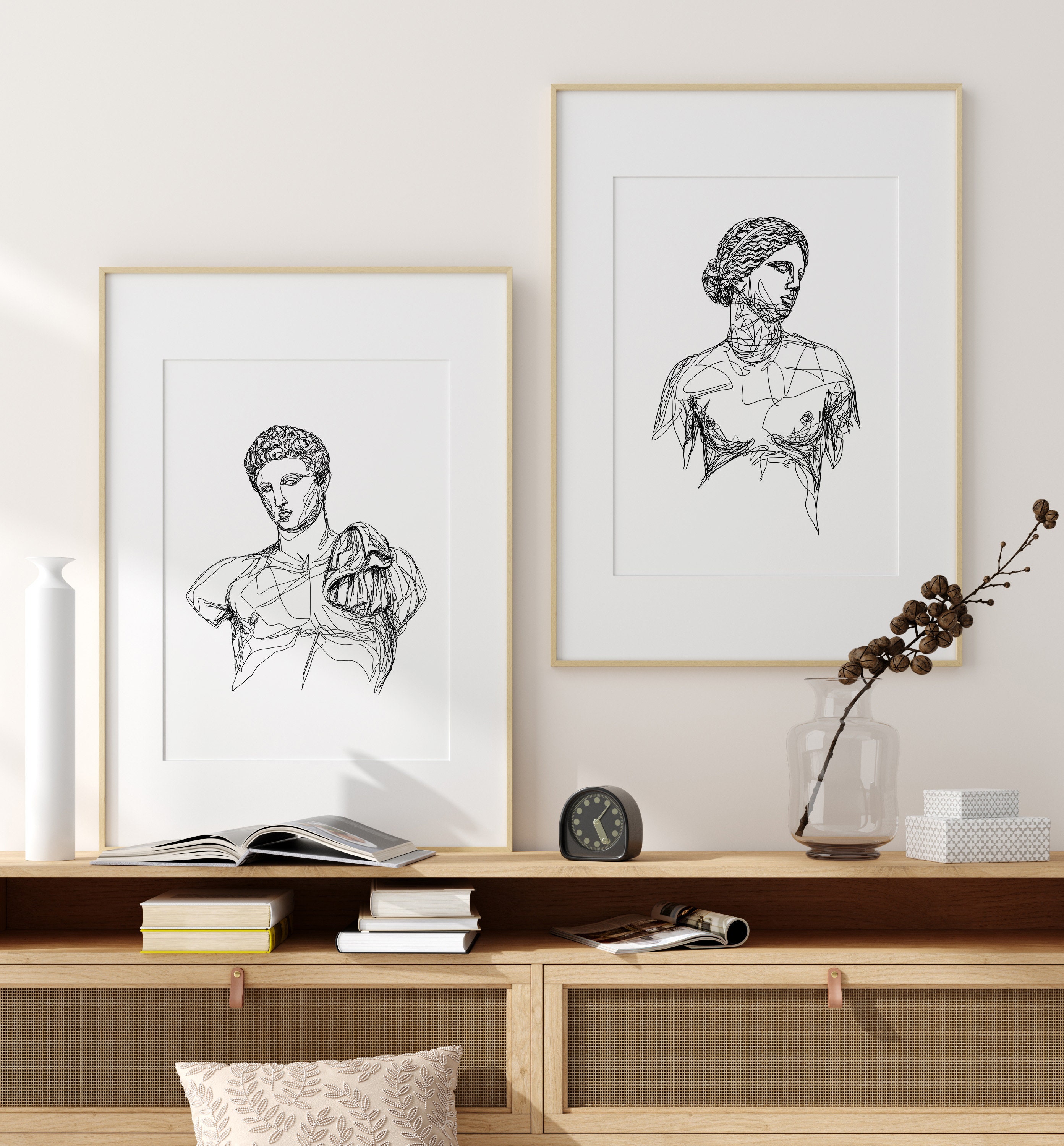 Aphrodite Greek Goddess Line Work Illustration | Digital Artwork ...