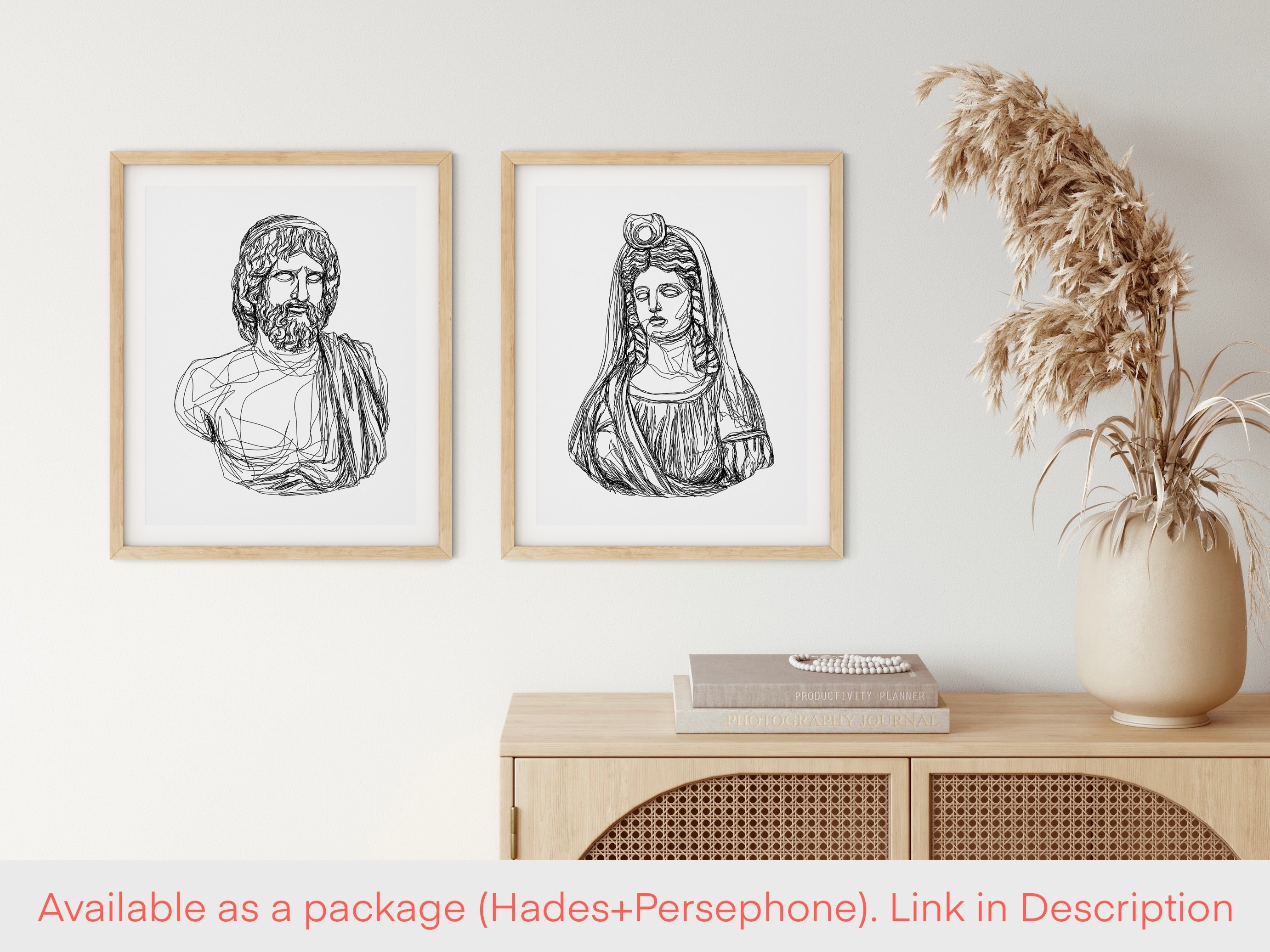 Persephone Greek Goddess Print | Printed and Shipped Line Work ...