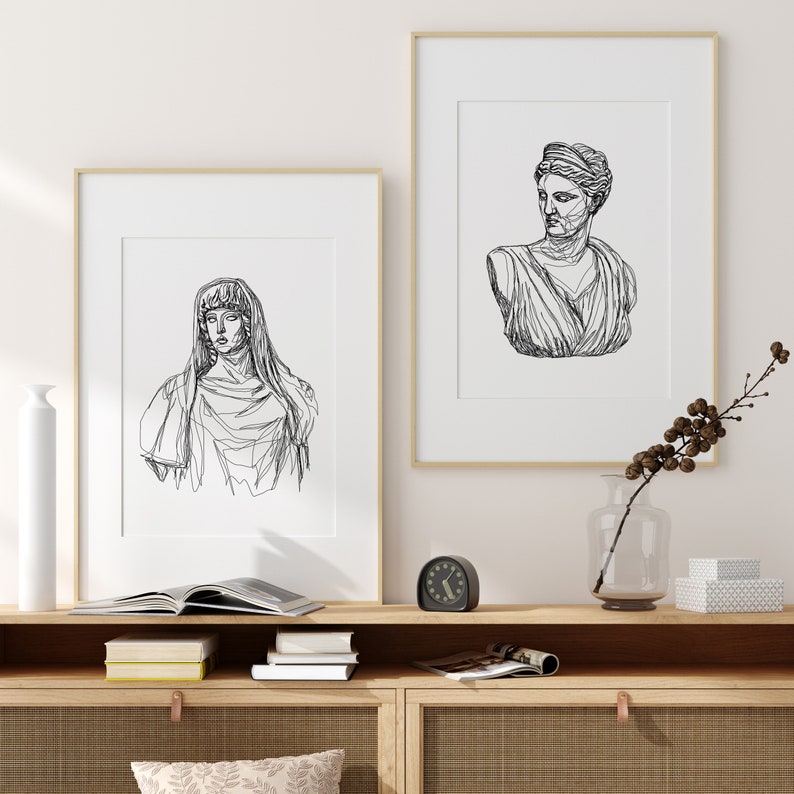 Hestia Greek Goddess Line Work Illustration | Digital Artwork ...