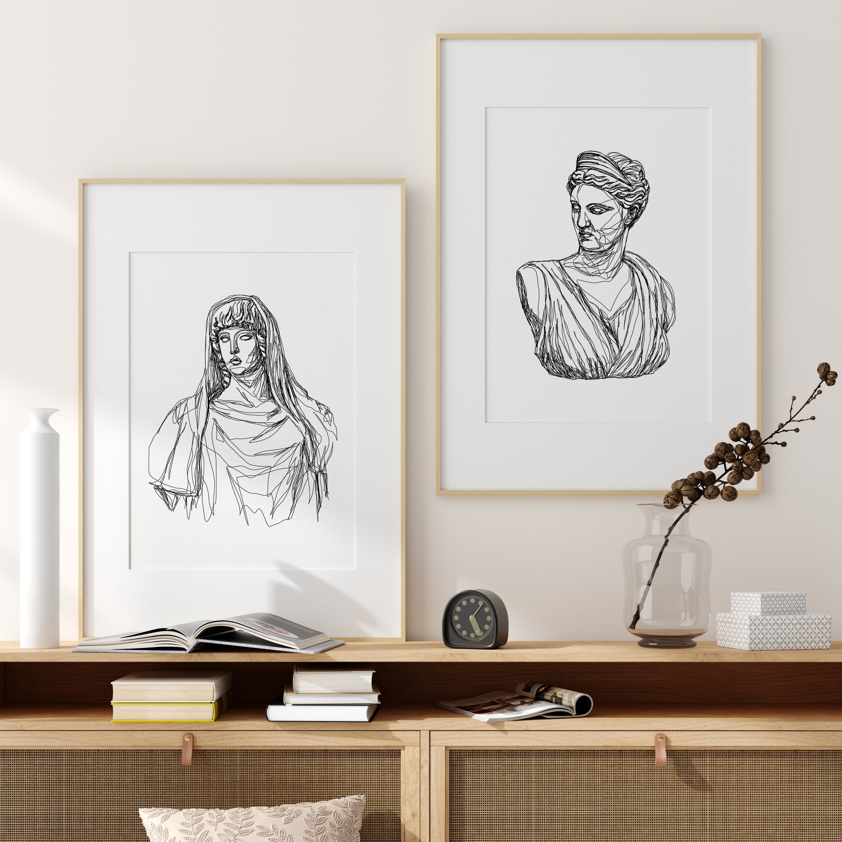 Hestia Greek Goddess Line Work Illustration | Digital Artwork ...