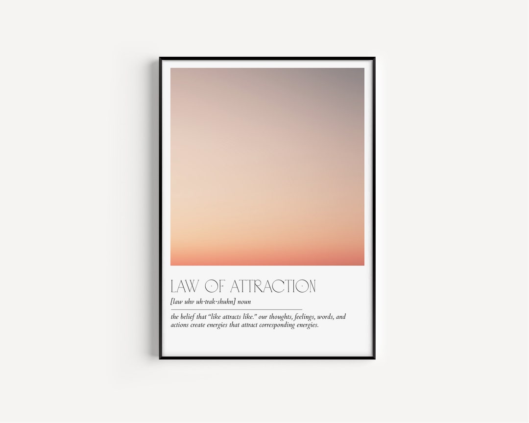 Law of Attraction Definition Print | Printable Art | Minimalist | Wall ...