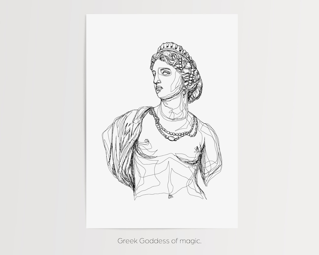 Circe Greek Goddess Print | Printed and Shipped Line Work Illustration ...